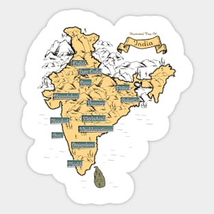 Retro Map Of India Stickers for Sale | TeePublic