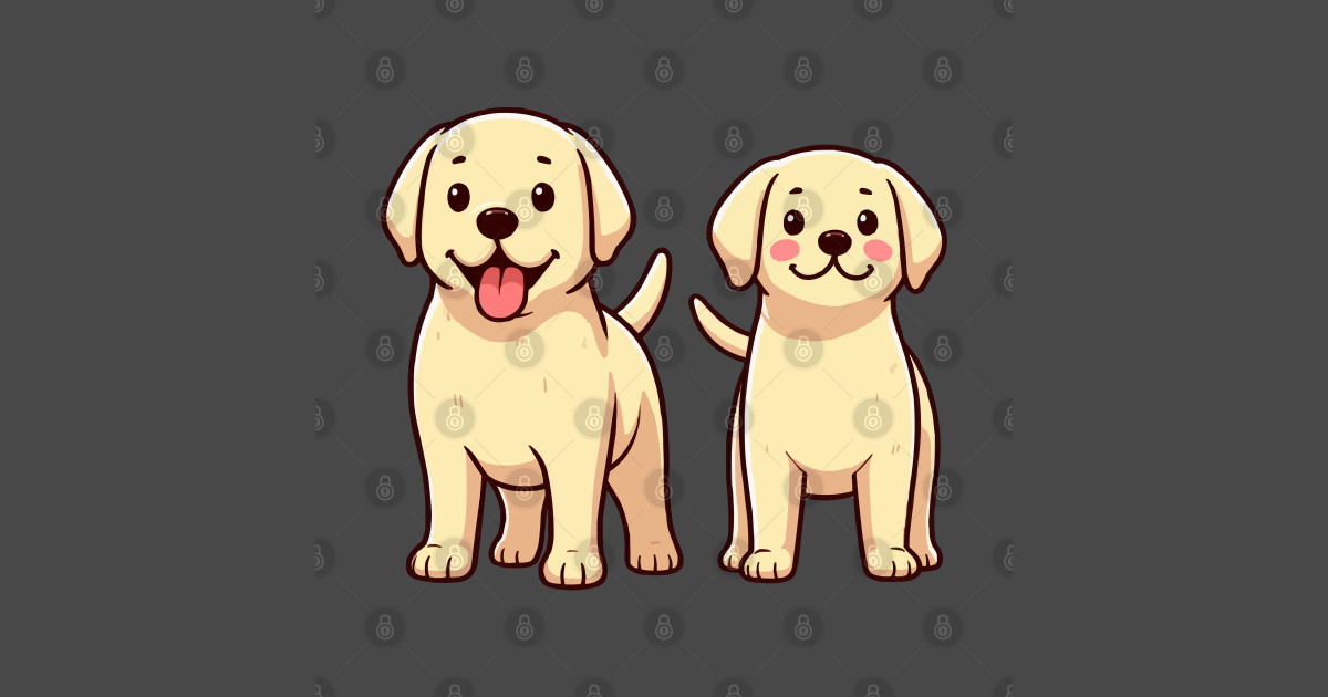 two Yellow Labrador Retriever - Yellow Labrador Retriever - T-Shirt ...