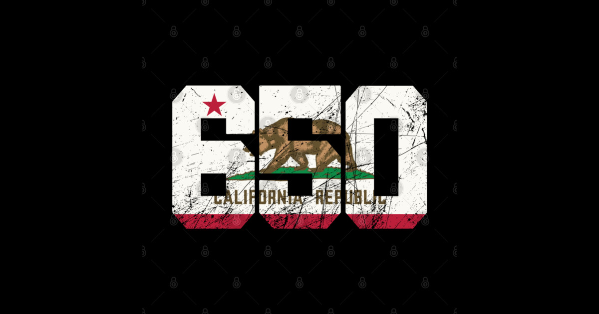 650 Area Code Flag Of California State San Mateo Palo Alto - California ...