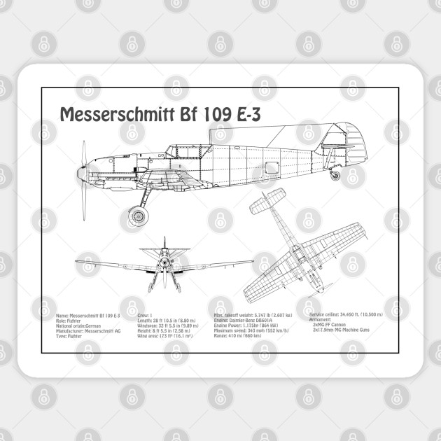 Messerschmitt Bf 109 E-3 - Airplane Blueprint - BD - Messerschmitt Bf ...