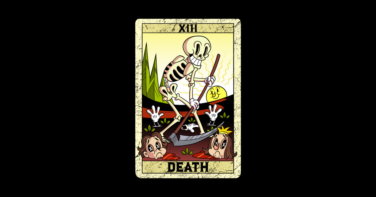 Grim Reaper - Death Tarot Card cartoon - number 13 Occult - Death Tarot ...
