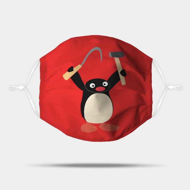 Communist Pingu with Hammer and Sickle meme - Pingu - Mask | TeePublic Communist Pingu with Hammer and Sickle meme - Pingu - Mask | TeePublic