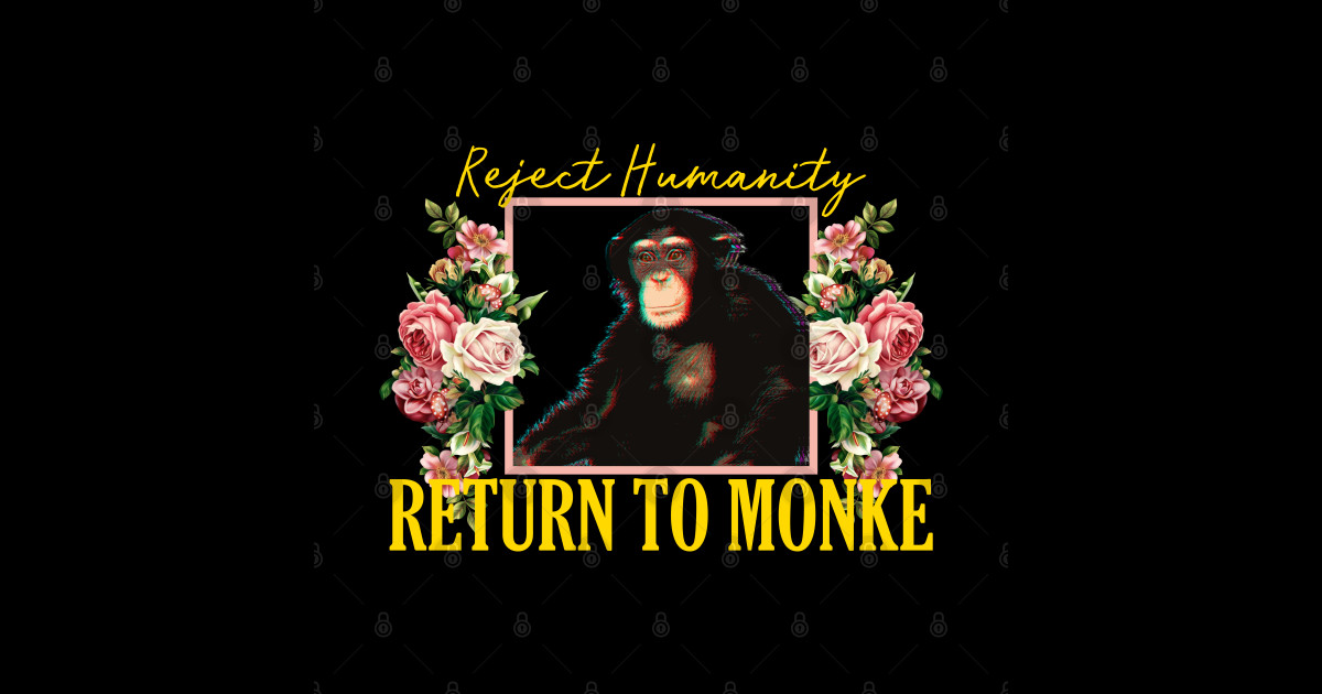 RETURN TO MONKE Vintage Floral - Return To Monke - Sticker | TeePublic