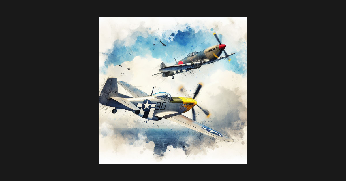 Fantasy illustration of WWII aircraft in battle - Wwii Bomber - T-Shirt ...
