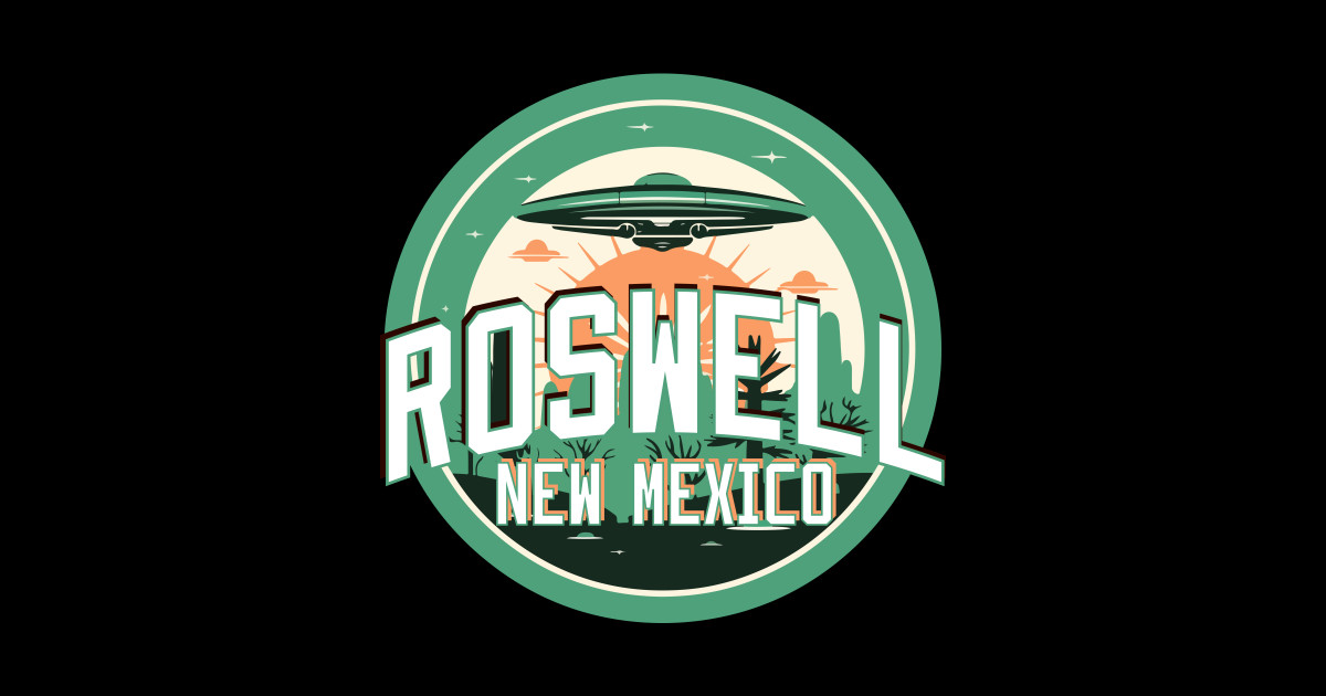 Roswell New Mexico Retro Spaceship Logo - Roswell - Posters and Art ...
