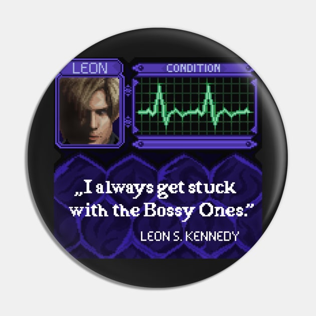 Leon Kennedy Pixel Art - Resident Evil - Pin | TeePublic