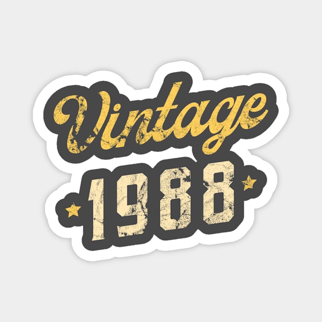 Vintage 1988 – Classic Retro Birthday Year Design - Vintage 1988 ...
