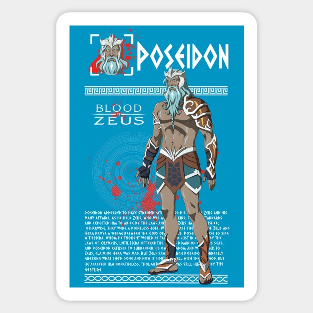 Poseidon (Blood of Zeus) - Blood Of Zeus - Sticker | TeePublic