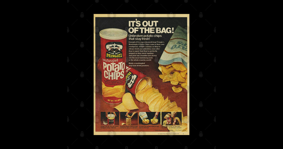 Pringles vintage Ad - Pringles - Sticker | TeePublic