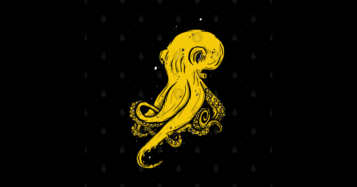 Yellow octopus - Octopus - Sticker | TeePublic