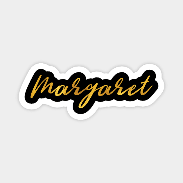 Margaret Name Hand Lettering in Faux Gold Letters - Margaret - Magnet ...