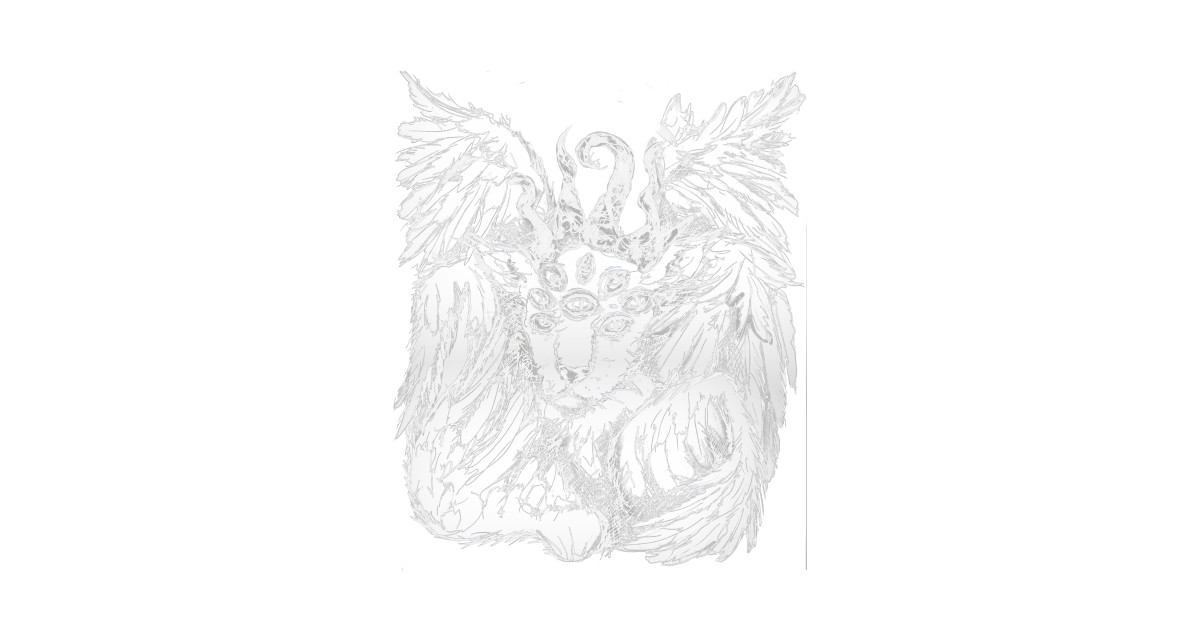 cursed lamb white transparent - Line Art - T-Shirt | TeePublic