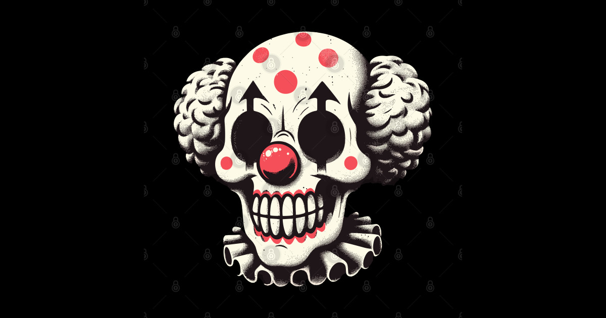 Creepy skull clown horror - Clown - Sticker | TeePublic