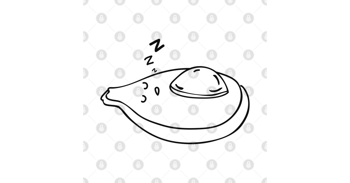 Lazy Sleeping Avocado Cute Drawing - Lazy Avocado - T-Shirt | TeePublic