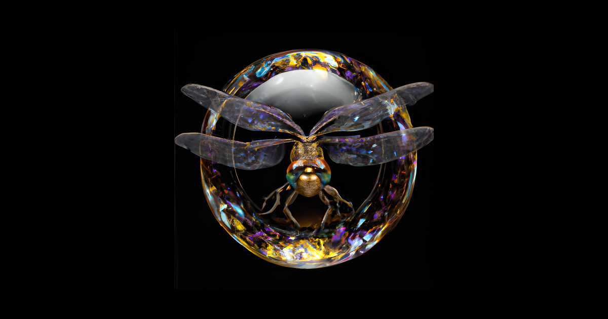 Dragonfly In A Bubble - Dragonfly Art - Sticker | TeePublic