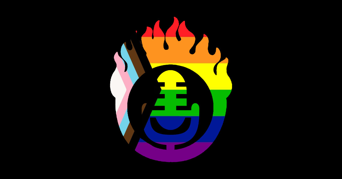 Flaming Microphone - Pride Month - Pride Flag - Sticker | TeePublic
