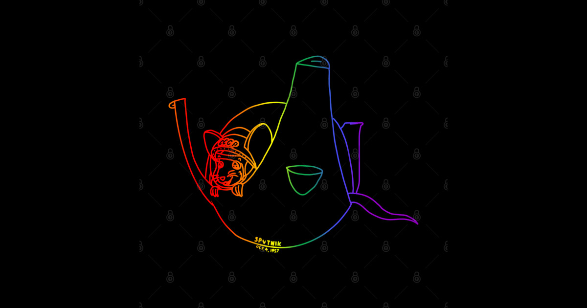 Sputnik Rat (Rainbow Version) - Rad Rat Studios - Sticker | TeePublic
