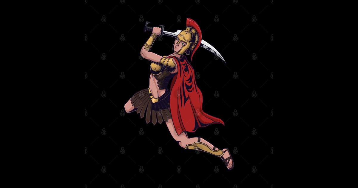 Spartan Warrior woman ready for battle - Spartan Warrior - Sticker ...