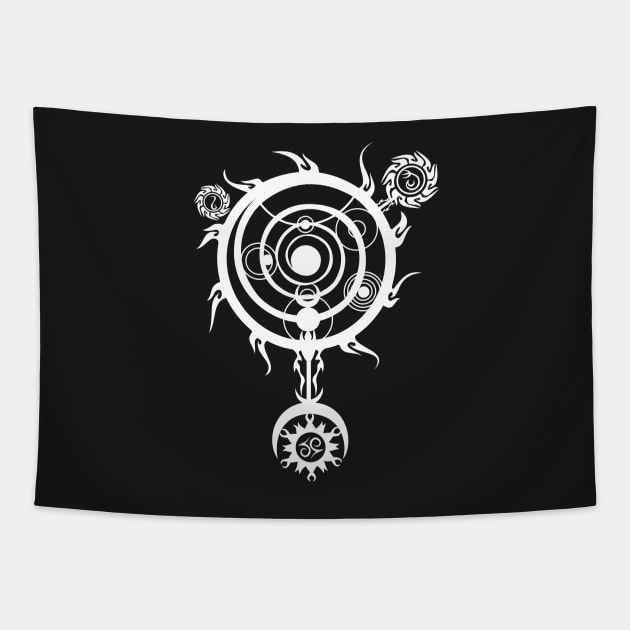 White Spell Magic Circle - Magic Circle - Tapestry | TeePublic