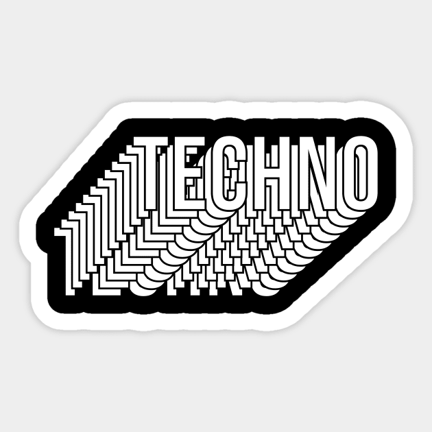techno logo design - Techno - Sticker | TeePublic