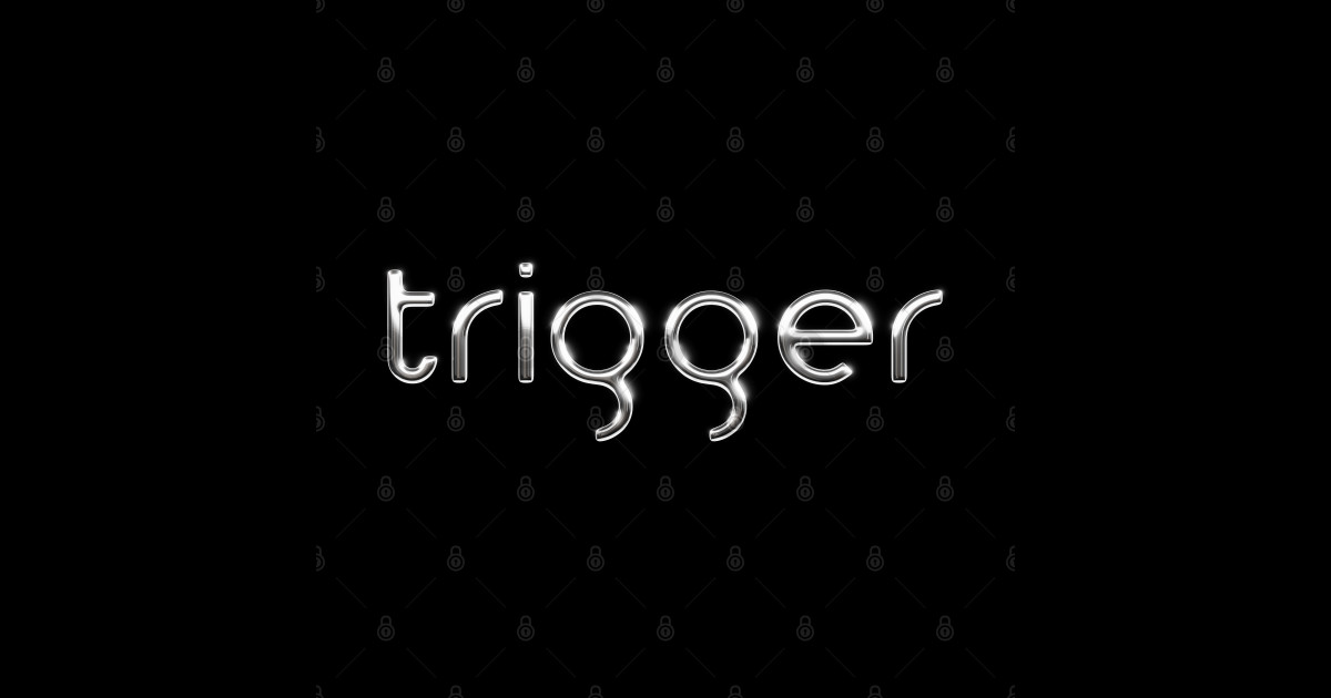 Trigger Neon Glow Modern Typography - Trigger - Sticker | TeePublic