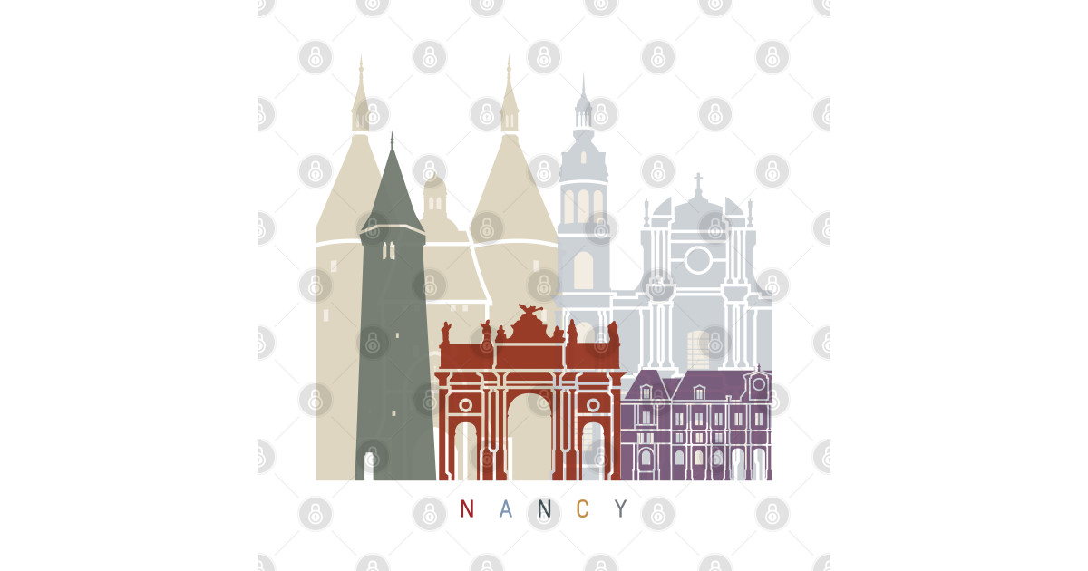Nancy skyline poster - Skyline - T-Shirt | TeePublic