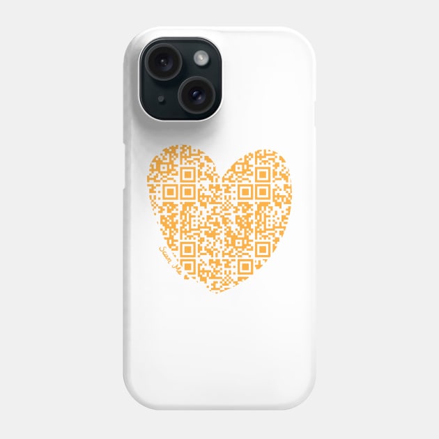 Orange Rick Astley Rickroll QR Code Heart Art - Rick Astley Rickroll Qr Code Heart Art - Phone ...