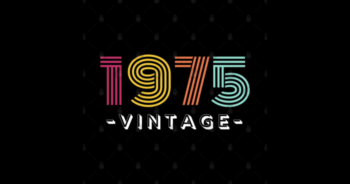Retro 1975 Design - Vintage Retro - Sticker | TeePublic