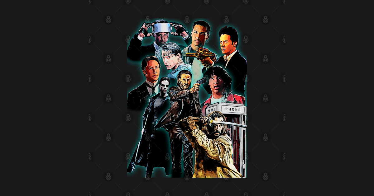 Keanu Reeves Collage T-Shirt - Iconic Actor Fan Apparel - Keanu Reeves ...
