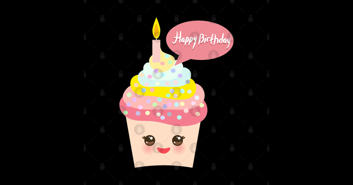 Happy Birthday Cupcake - Cupcake - Sticker | TeePublic