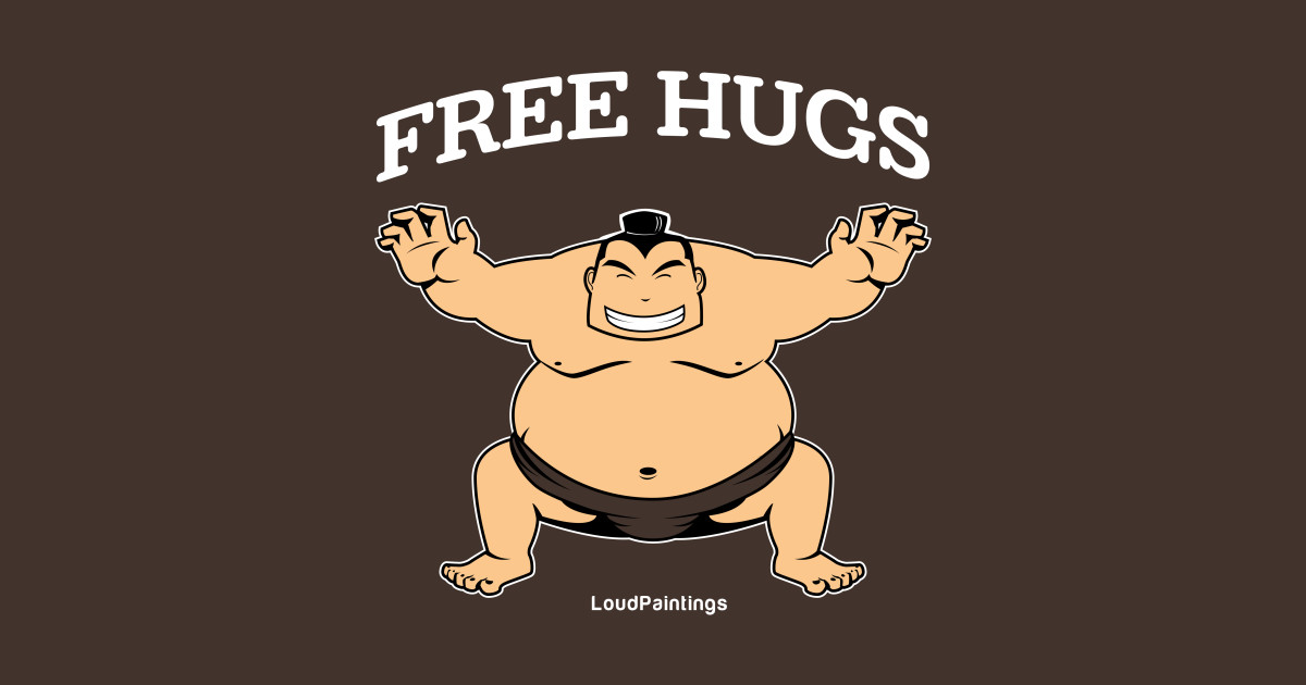 Sumo Free Hugs - Free Hugs - T-Shirt | TeePublic
