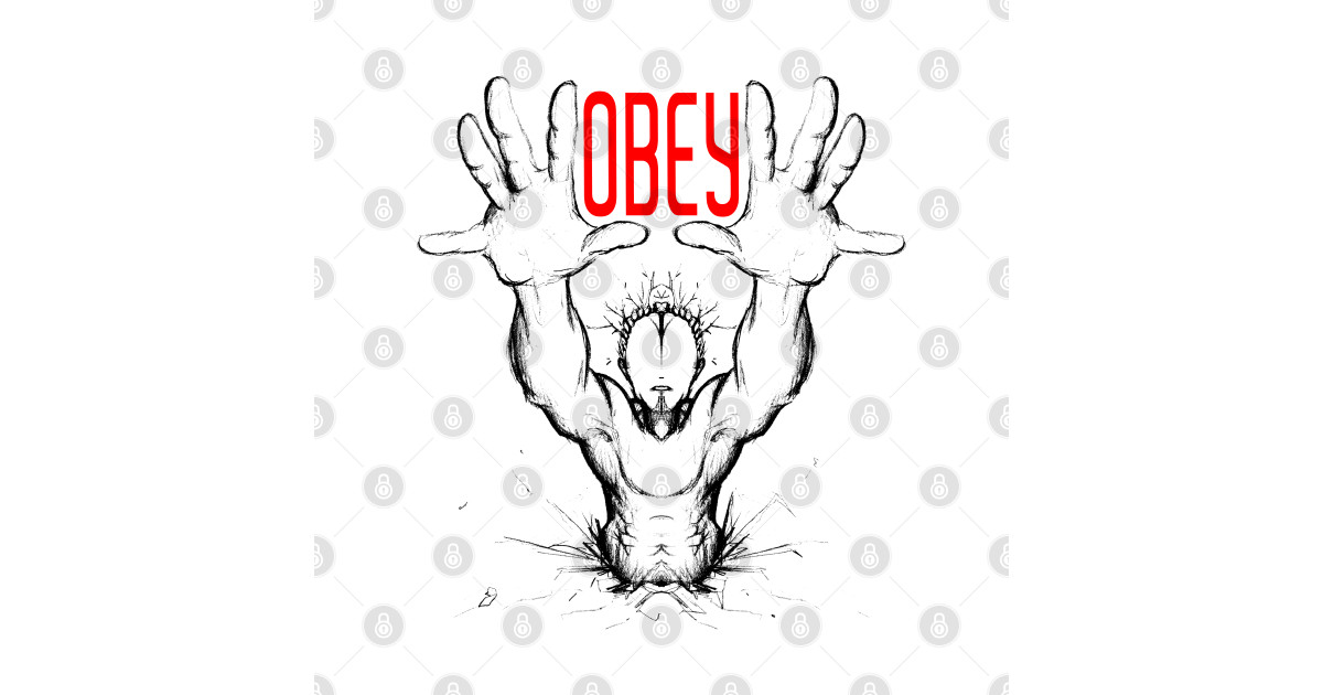 obey themed hand drawing graphic design - Obey - T-Shirt | TeePublic