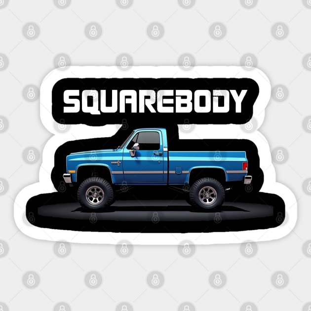 Blue Squarebody Truck - Squarebody - Sticker | TeePublic