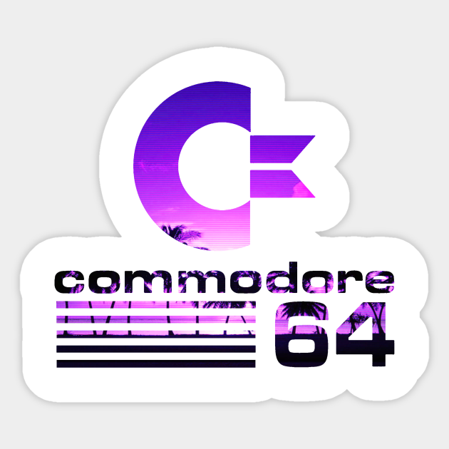 Commodore 64 Sunset Vaporwave Logo - Commodore 64 - Sticker | TeePublic