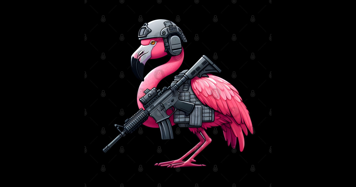Tactical Flamingo - Flamingo - Sticker | TeePublic
