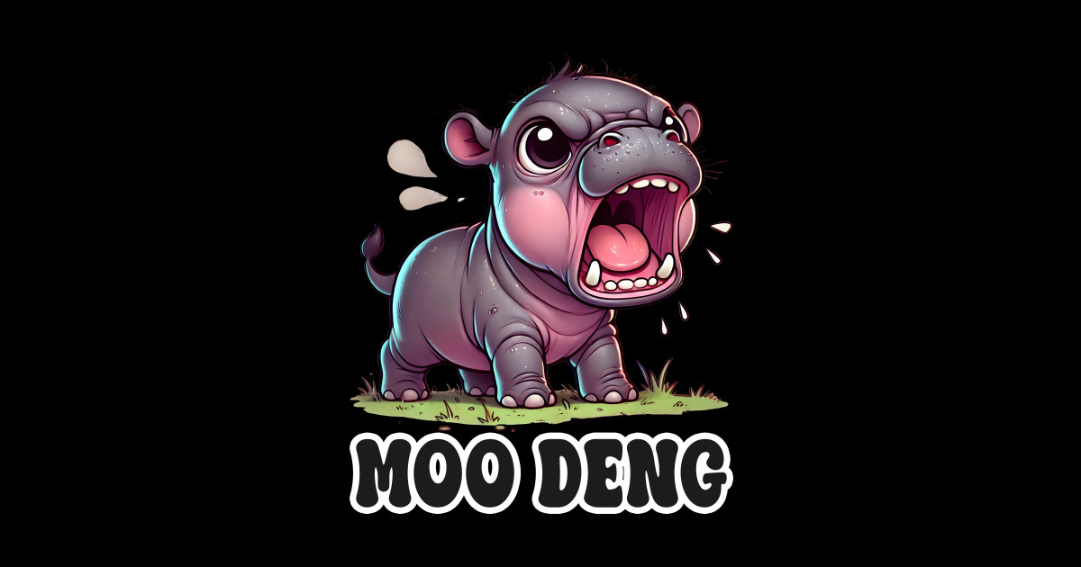 Moo Deng Baby Cute - Moo Deng Baby Hippo - Posters and Art Prints ...