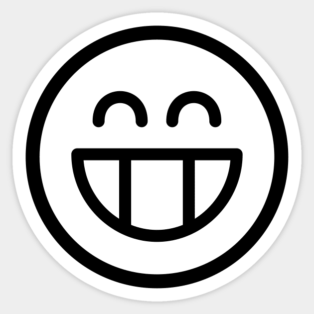 Smiley Emoji cheeky grin (black) - Emoji - Sticker | TeePublic