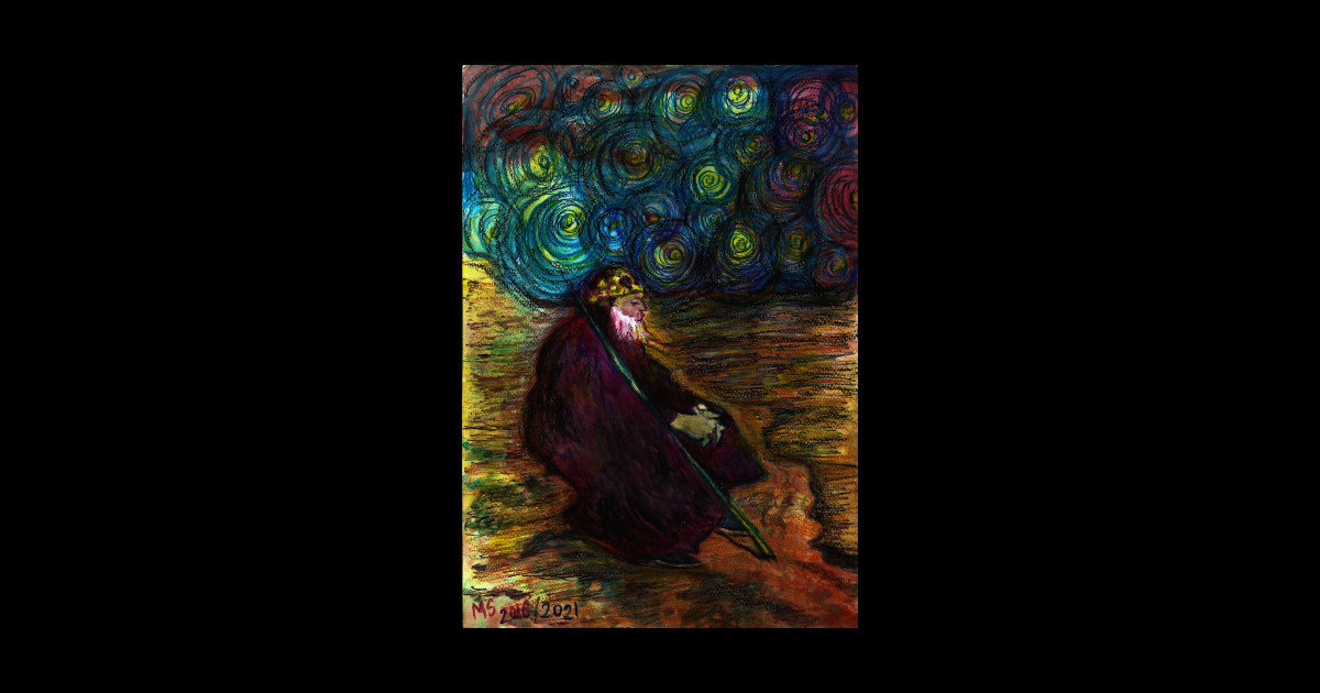 Abraham Counting The Stars - Watercolors - Sticker | TeePublic