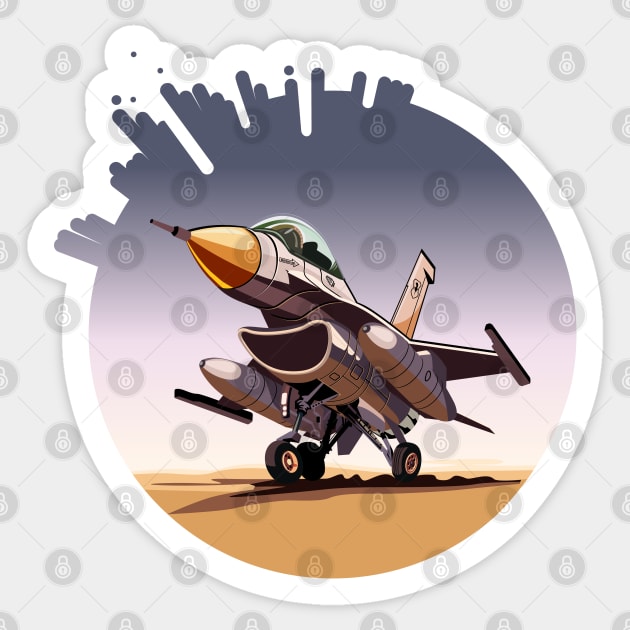 Cartoon fighter plane - Cartoon Plane - Sticker | TeePublic