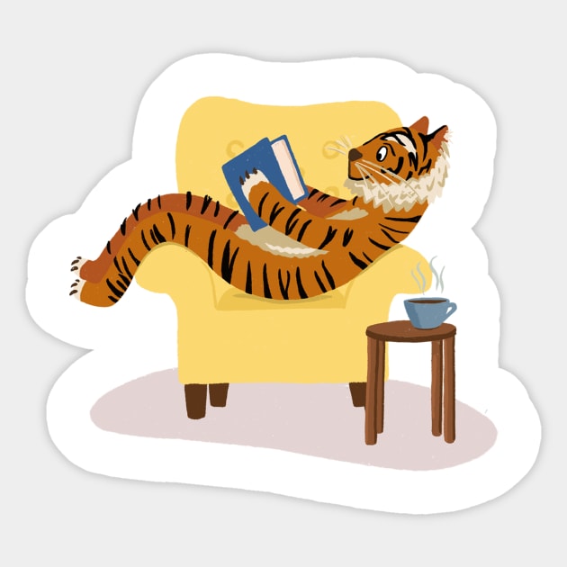 tiger reading