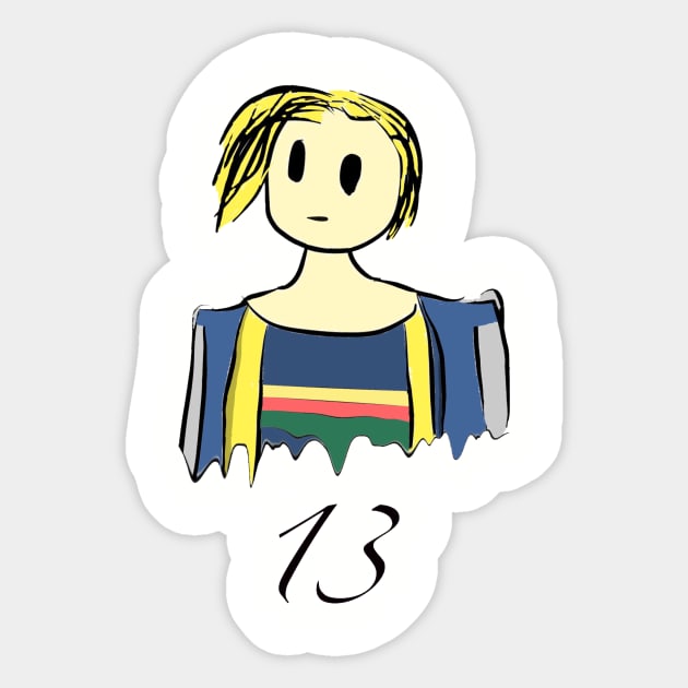 13th doctor cartoon - Doctor Who - Sticker | TeePublic