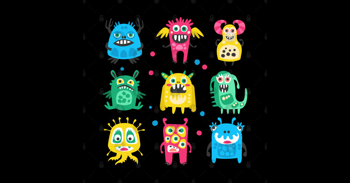 aliens bacteria cartoon set - Aliens Bacteria Cartoon Set - Sticker ...