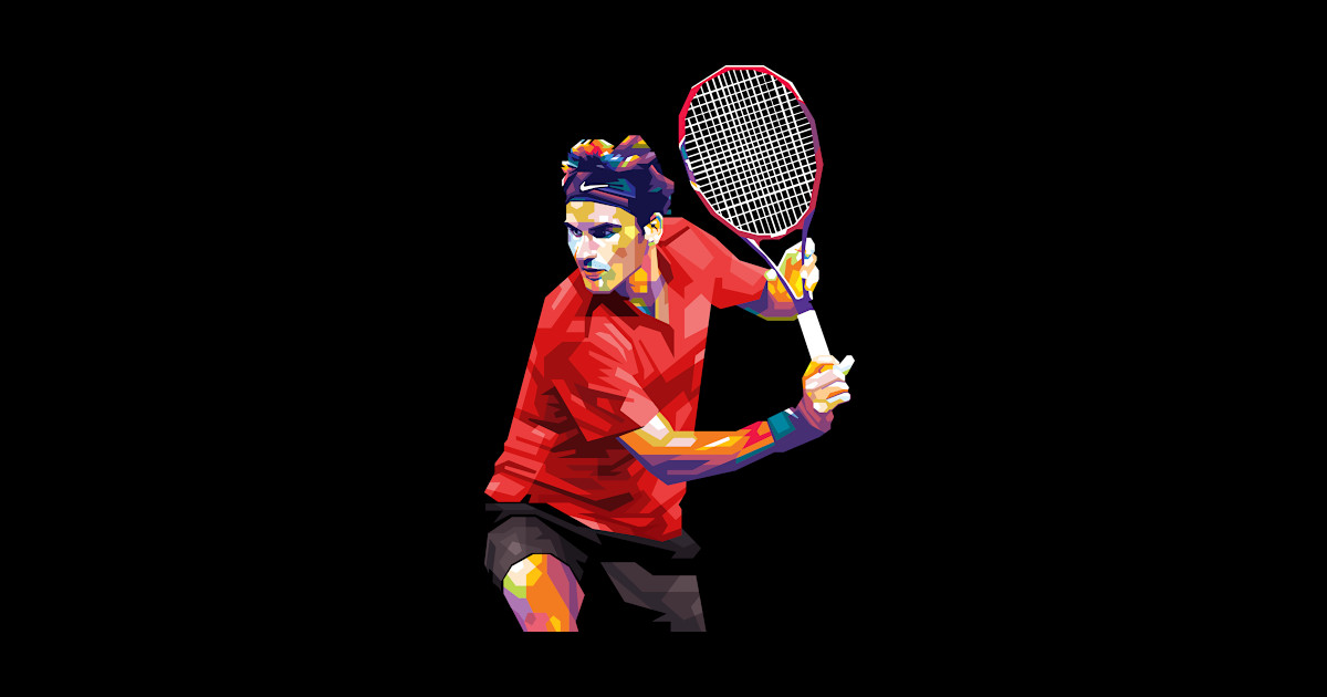 Roger Federer WPAP style - Roger Federer - Sticker | TeePublic