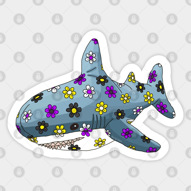 The Non-binary Blue Shark - Shark - Sticker | TeePublic
