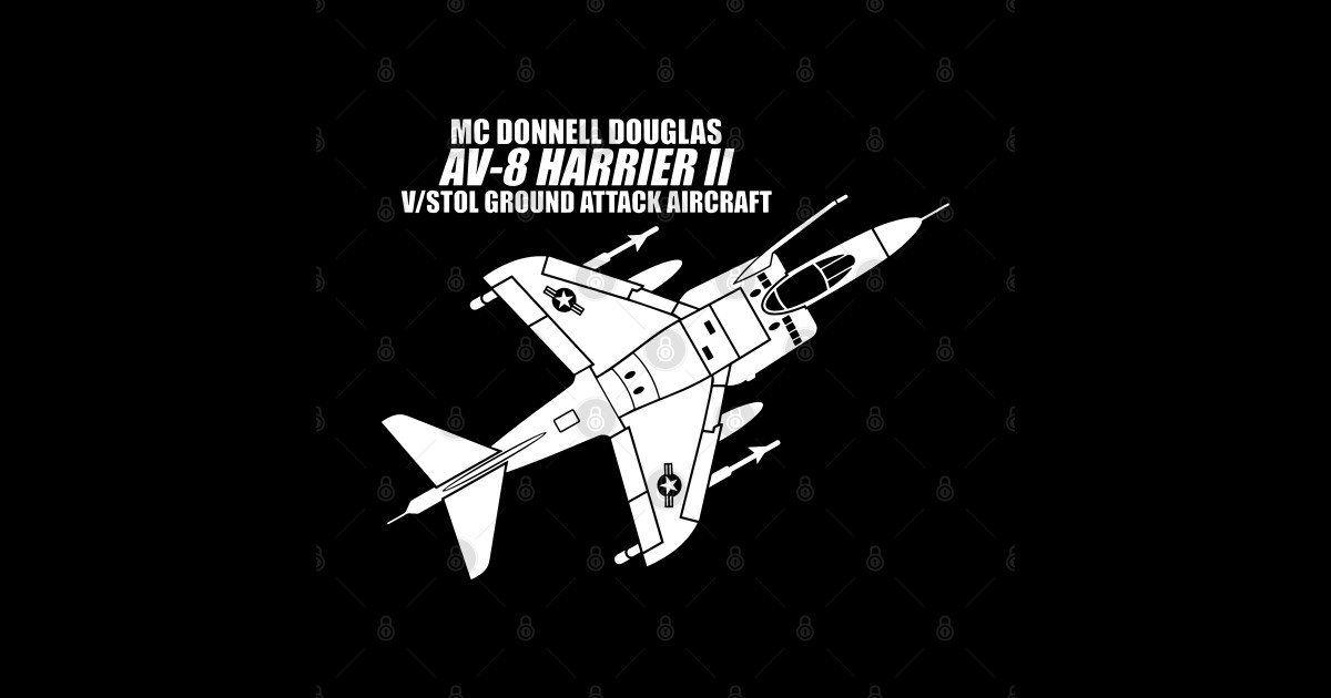 AV-8 Harrier Jet Ground Attack Aircraft - Harrier - Sticker | TeePublic