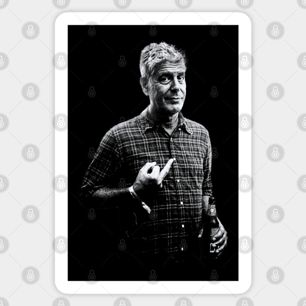 Anthony Bourdain Middle Finger - Middle Finger - Sticker | TeePublic