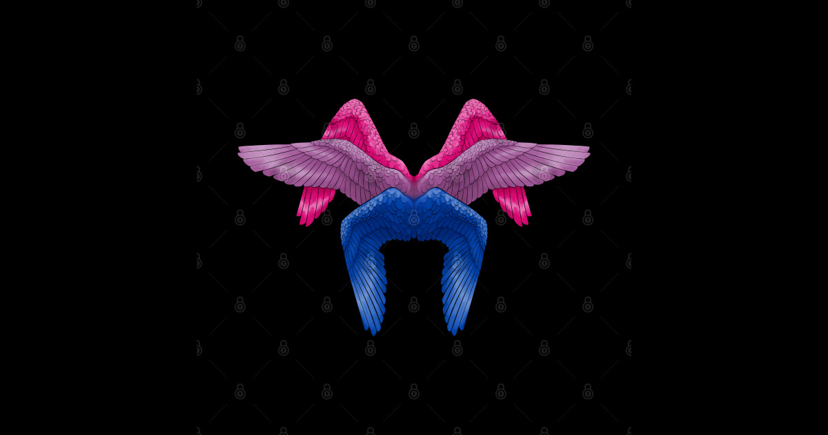 Bi Pride Angel Wings - Bisexual Pride Flag - Sticker | TeePublic
