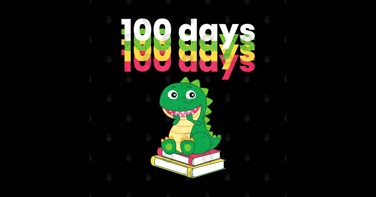100 Days of School Dinosaur - 100 Days Rainbow Dinosaur - Sticker ...
