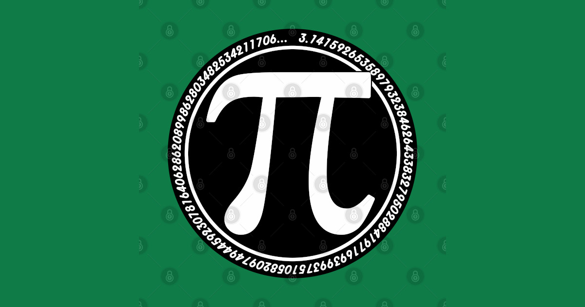 Round Pi symbol White on Black mod long Pi Greek - Pi - T-Shirt | TeePublic