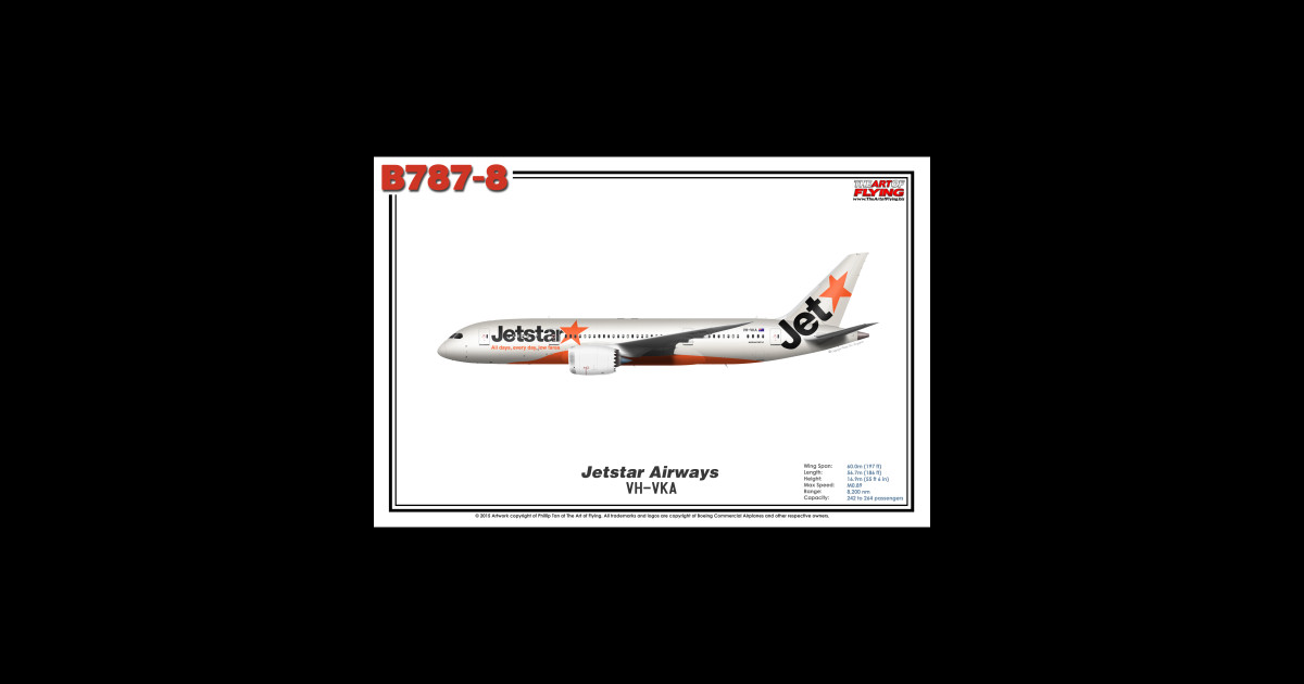 Boeing B787-8 - Jetstar Airways (Art Print) - B788 - Posters and Art ...